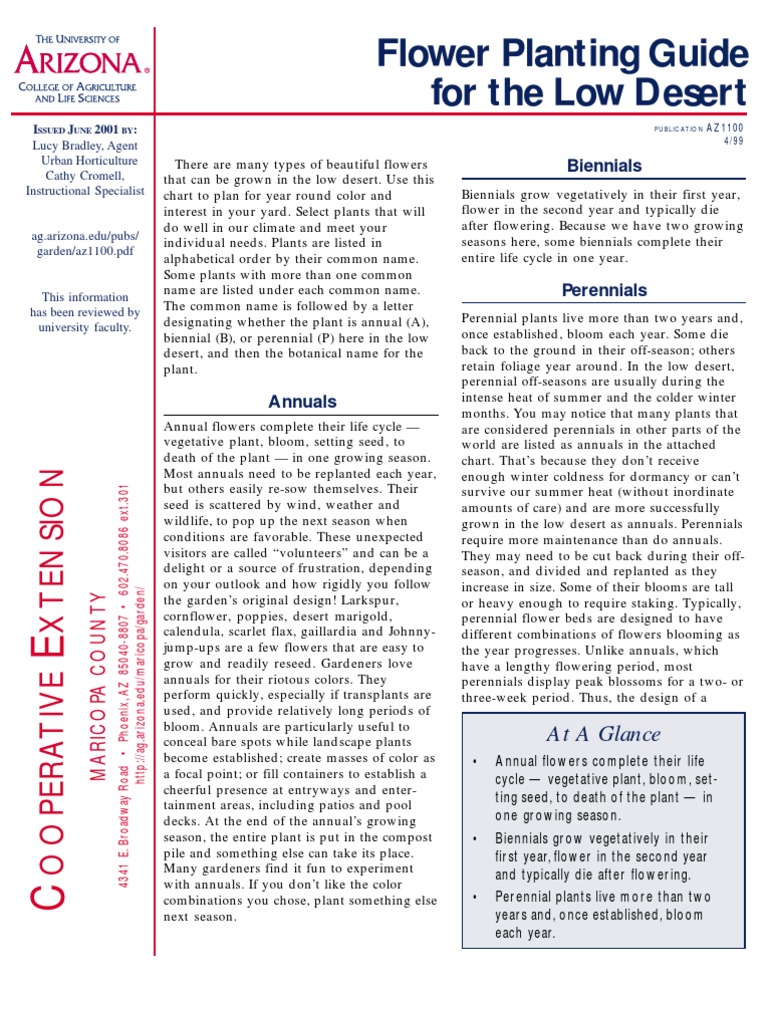 Flower Planting Guide and Calendar | PDF | Perennial Plant | Flowers