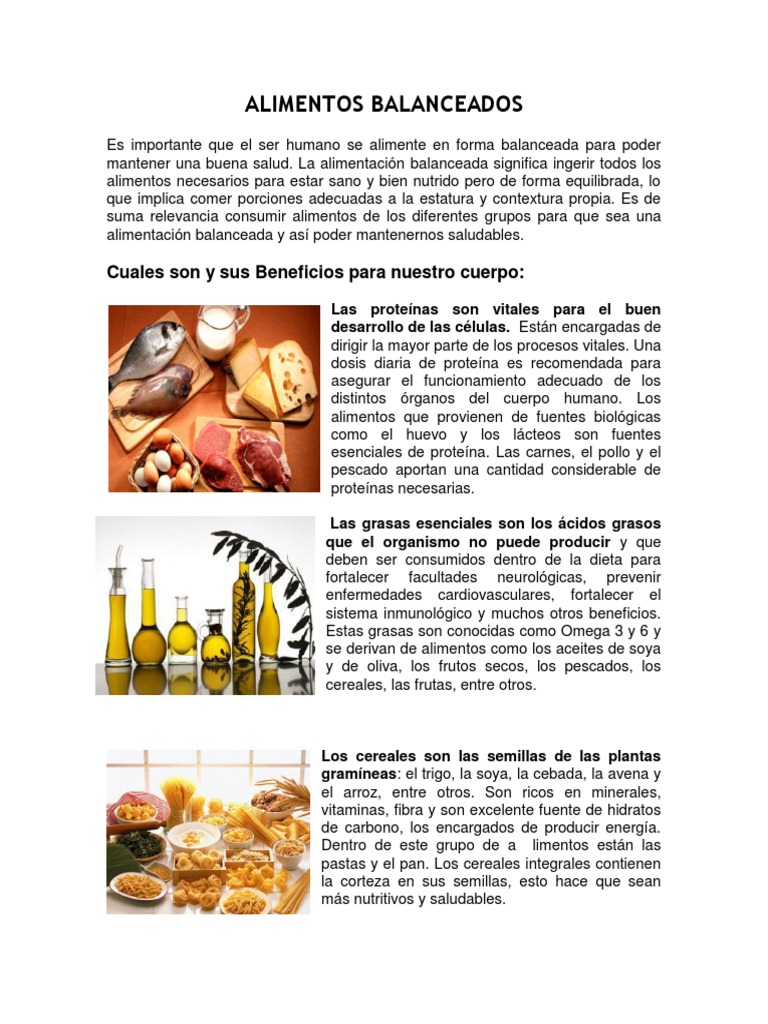 Alimentos Balanceados | PDF | Alimentos | Nutrición