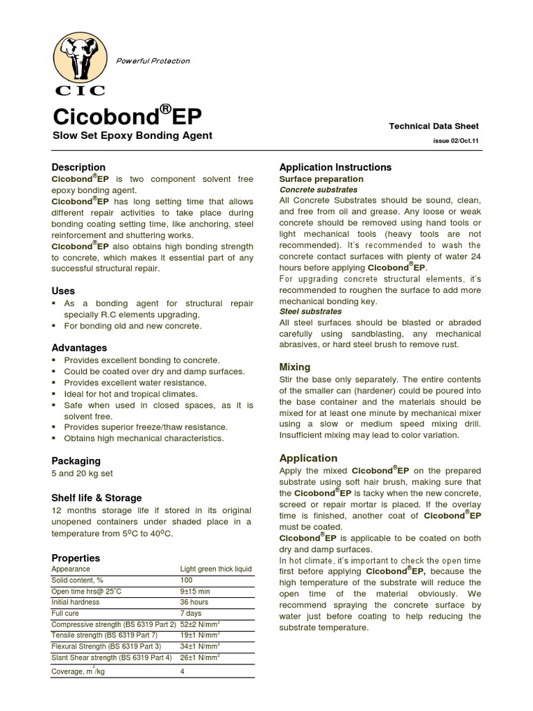 Cicobond EP | PDF | Concrete | Building Engineering