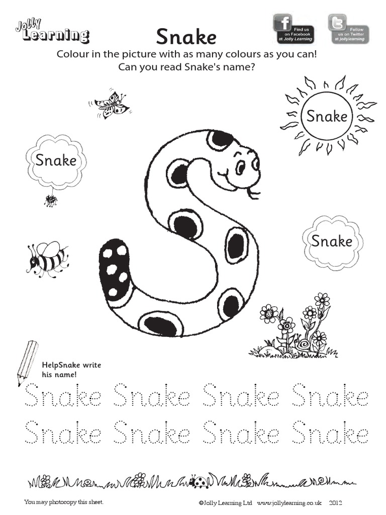 Snake Colouring Sheet | PDF
