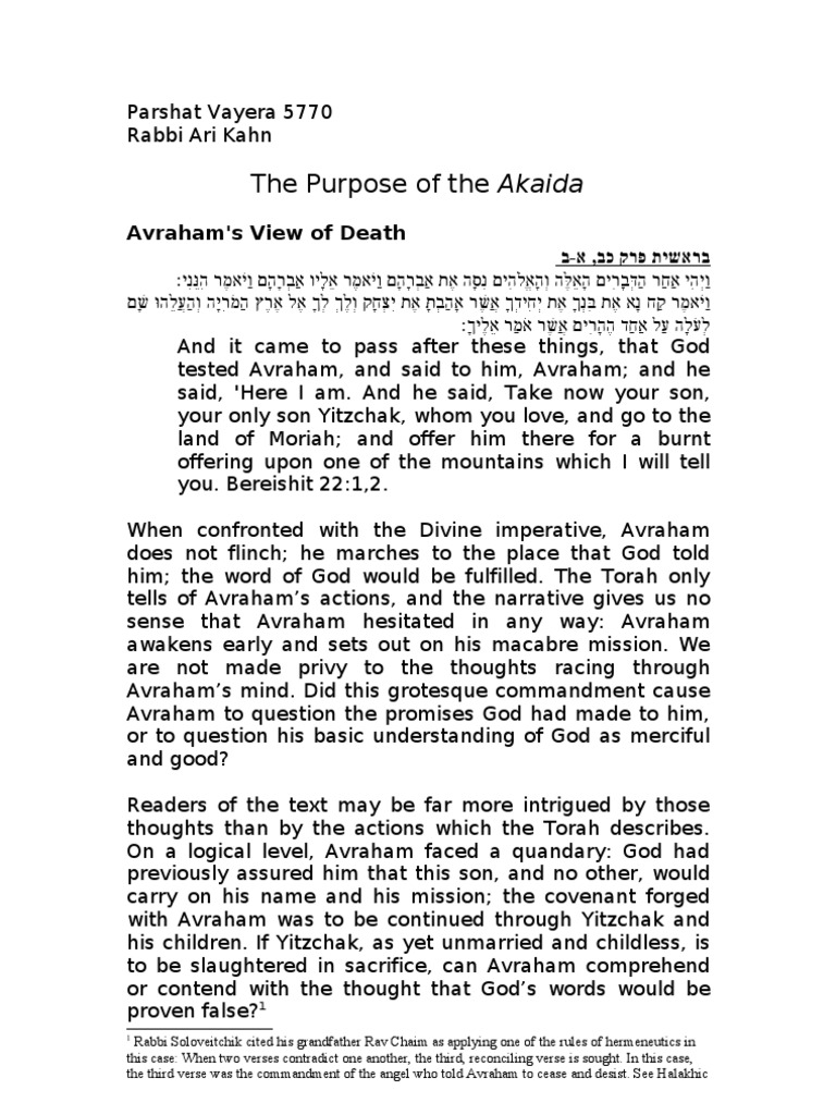 Parshat Vayera 5770 Edited | Download Free PDF | Religious Belief And ...