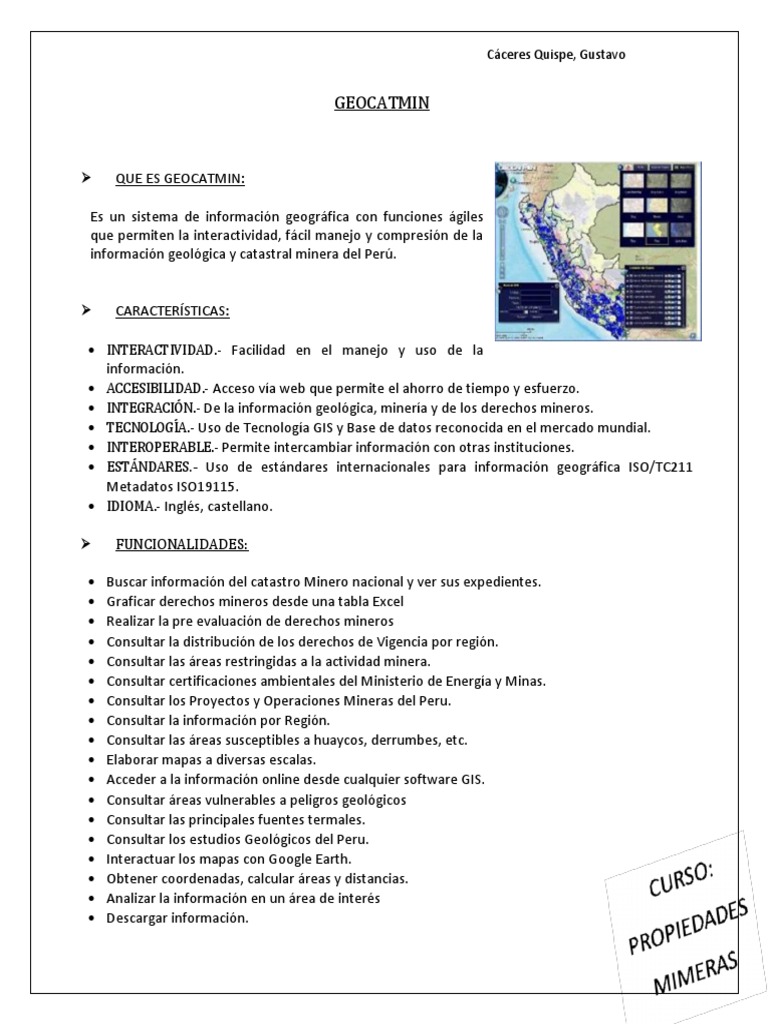 GEOCATMIN | PDF | Sistema de información geográfica | Microsoft Excel