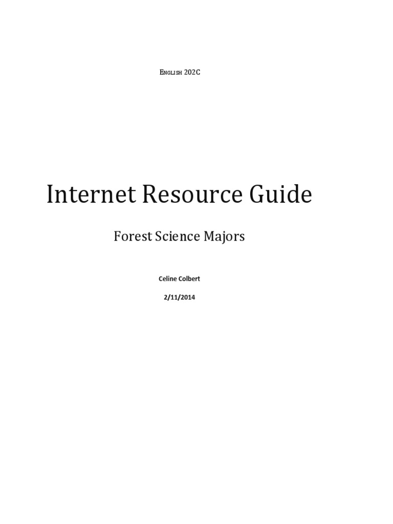 English 202 C Internet Resource Guide | PDF | Forestry | Abstract (Summary)