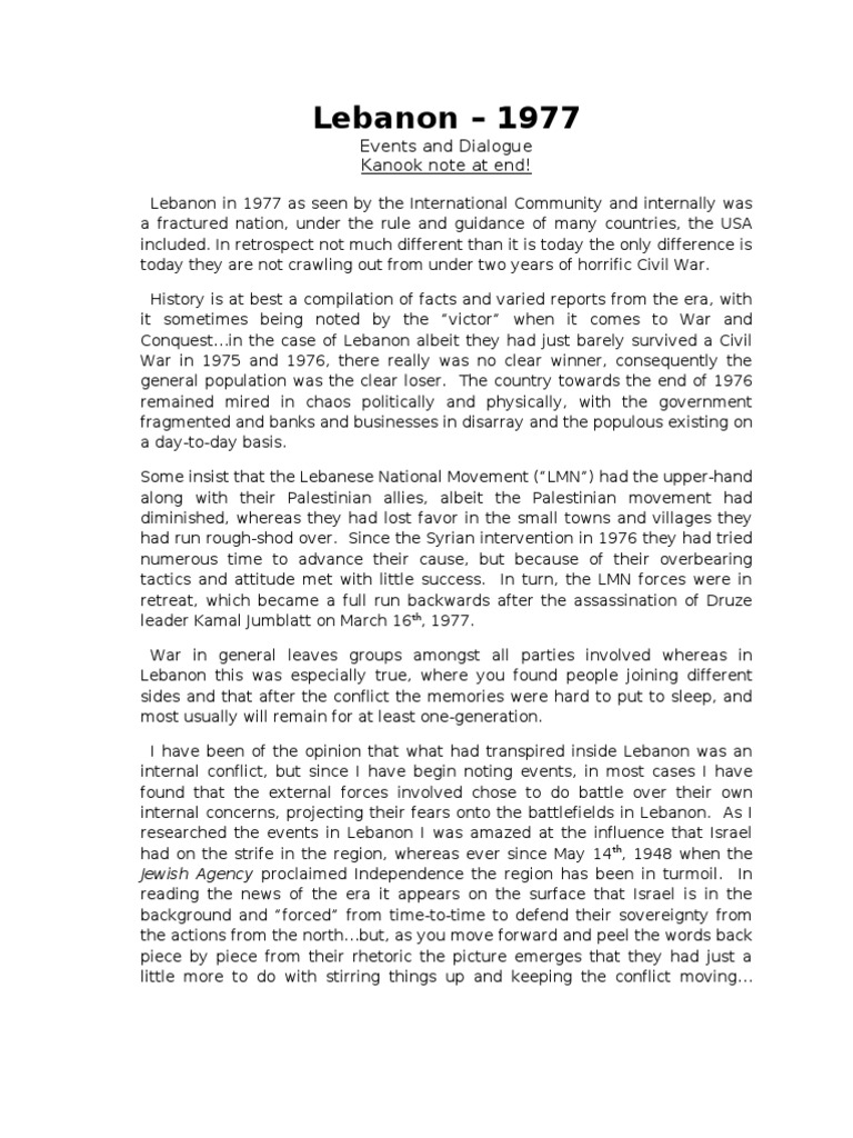 Lebanon - 1977 | PDF | Native Americans In The United States | Lebanon