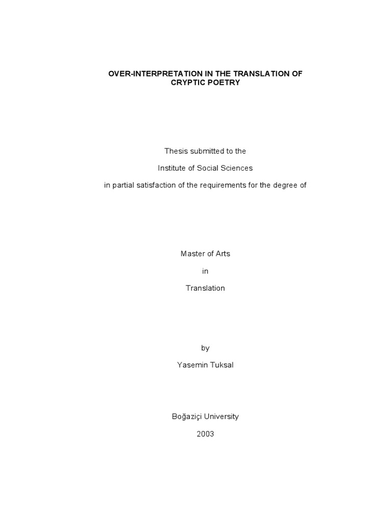Translation of Cryptic Poetry | PDF | Deconstruction | Semiotics