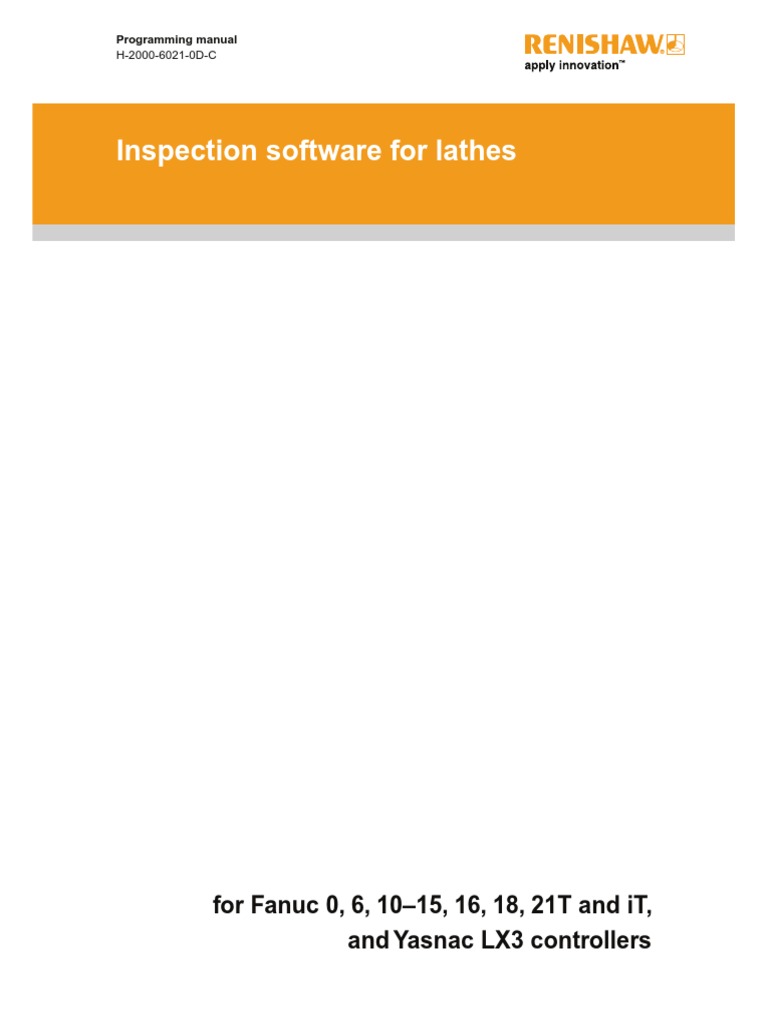 H 2000 6021 0D C Inspection Software Lathes | PDF | License ...
