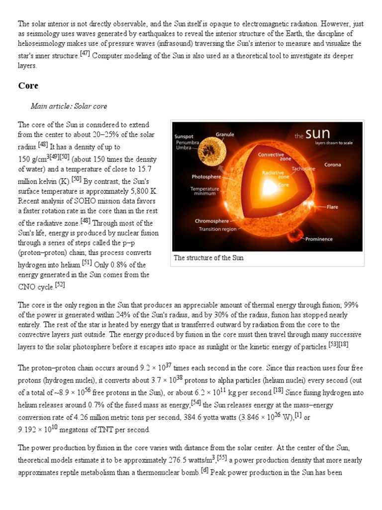 Main Article: Solar Core: The Structure of The Sun | PDF | Sun ...