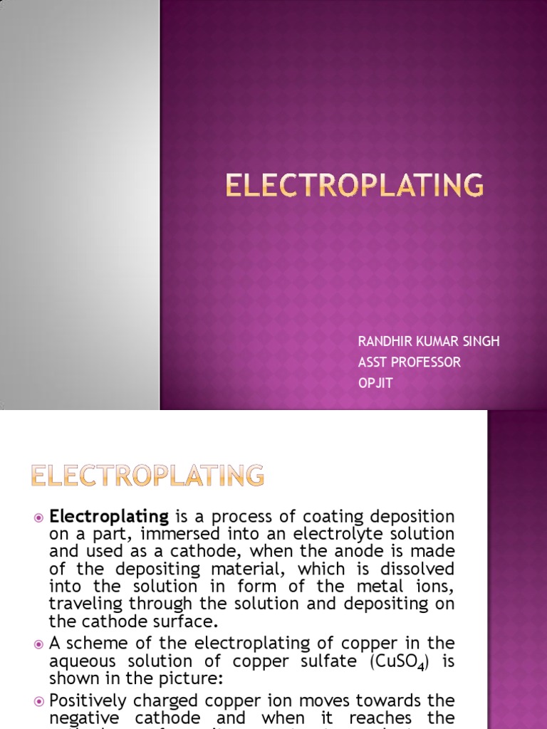 Electroplating | PDF | Cathode | Anode