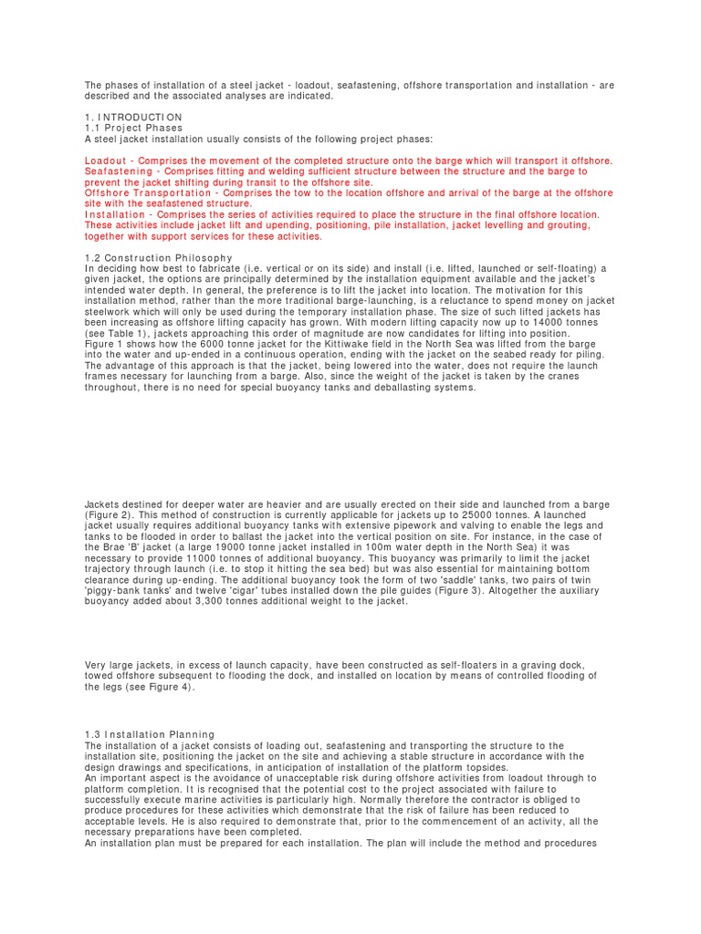 The Phases of Installation of A Steel Jacket | PDF | Crane (Machine ...