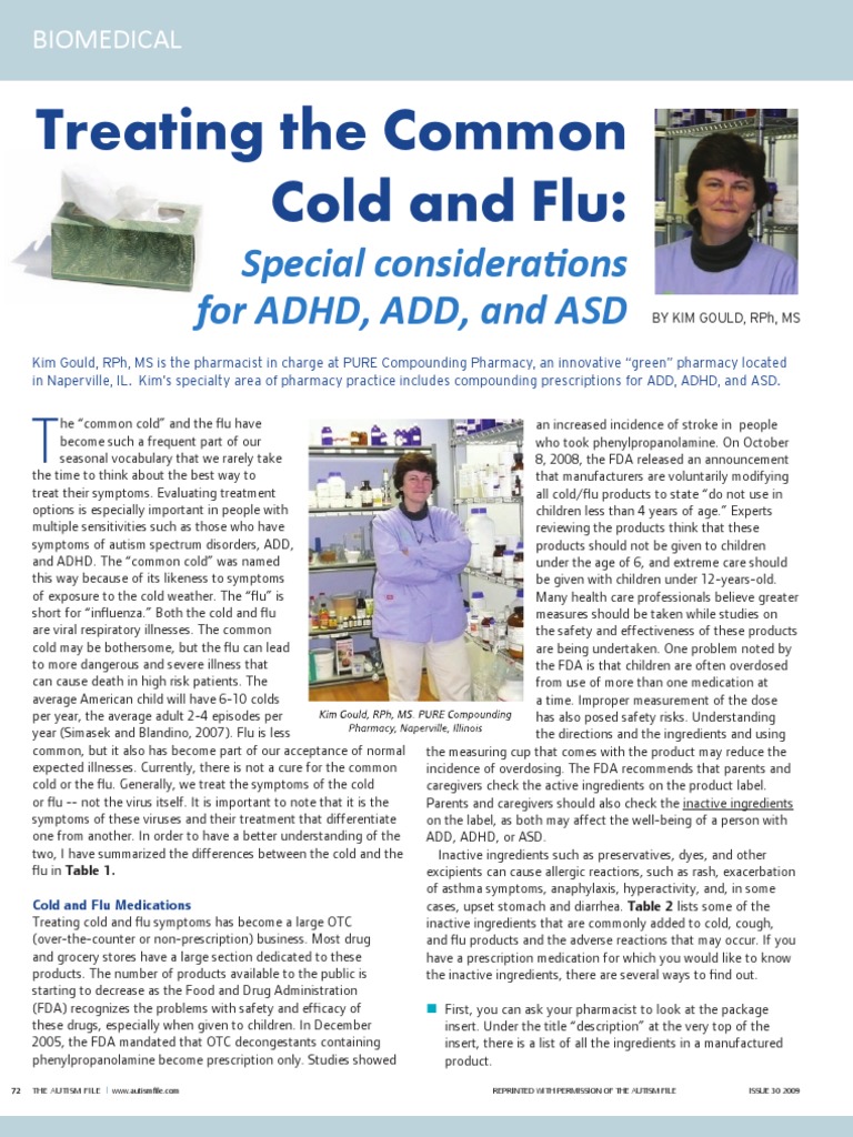 Treating The Common Cold and Flu: Special Considerations For ADHD, ADD ...