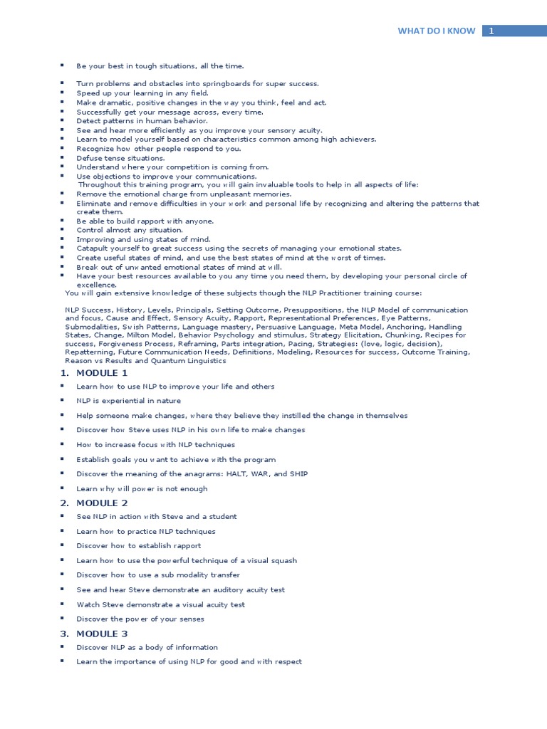 AUNLP - All Course Competencies & Skills | PDF | Neuroscience | Mental ...