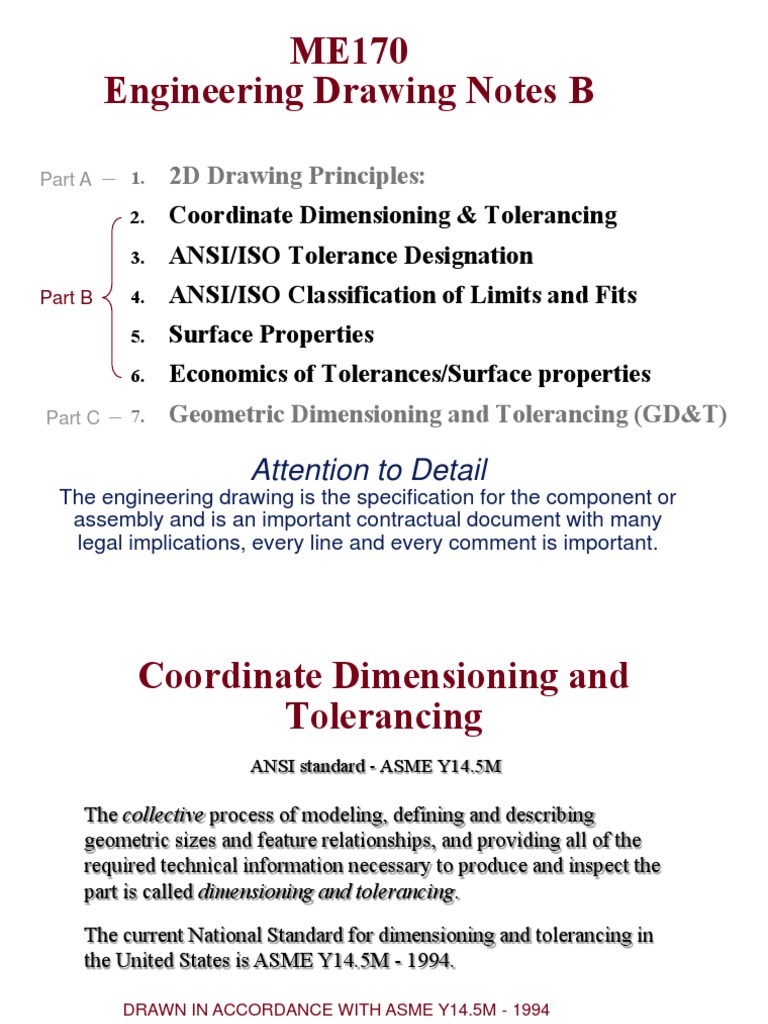 Engineering Drawing Notes B | Engineering Tolerance | Screw