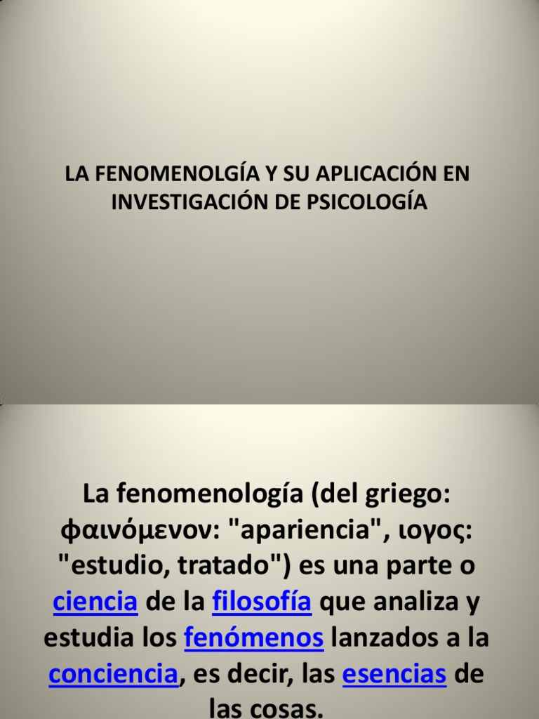 Intencionalidad y Metodo Fenomenologico Ejemplo | PDF | Teorías ...
