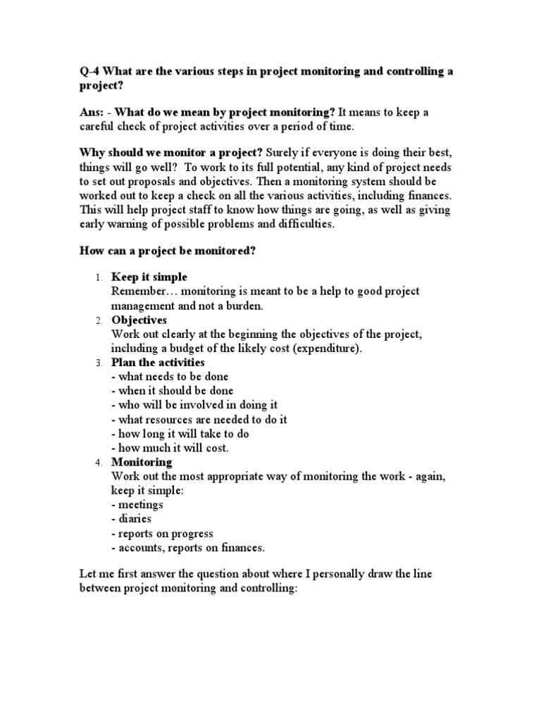 Project Monitoring Steps Explained | PDF | Audit | Project Management