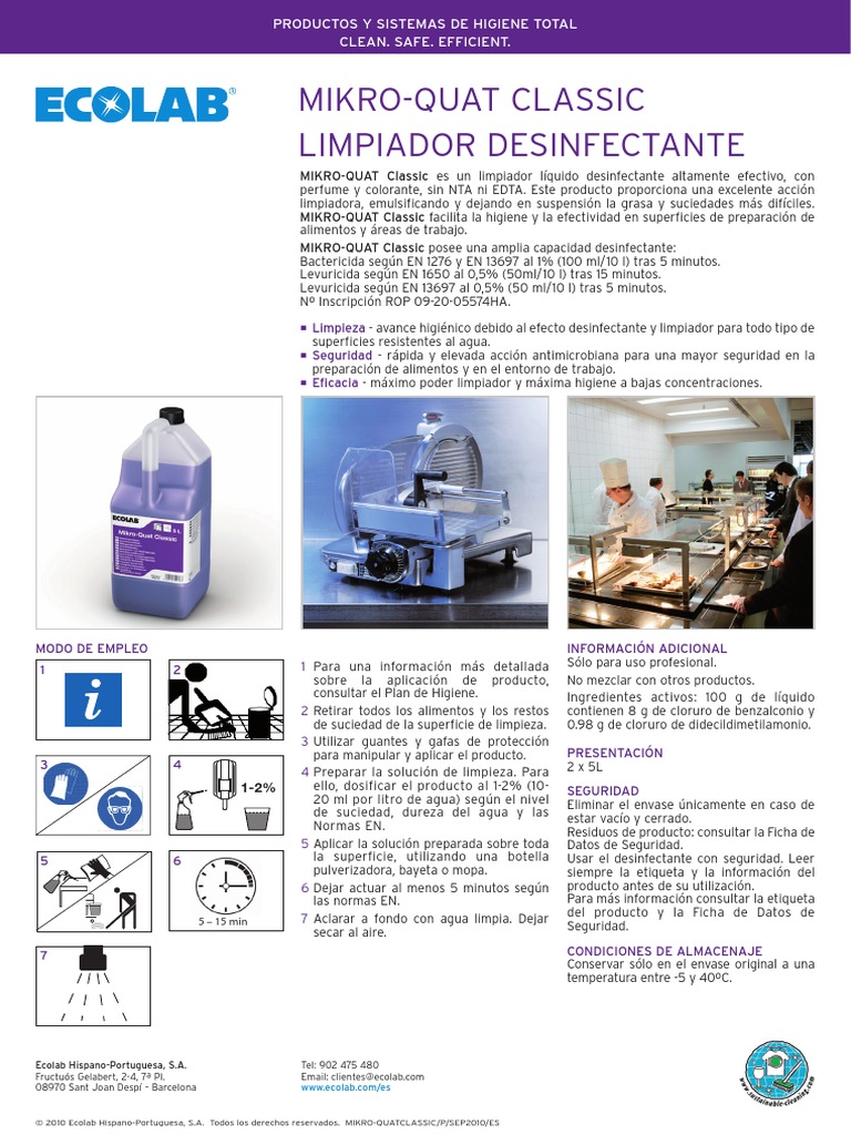 Mikro-Quat Uso y Manejo | PDF