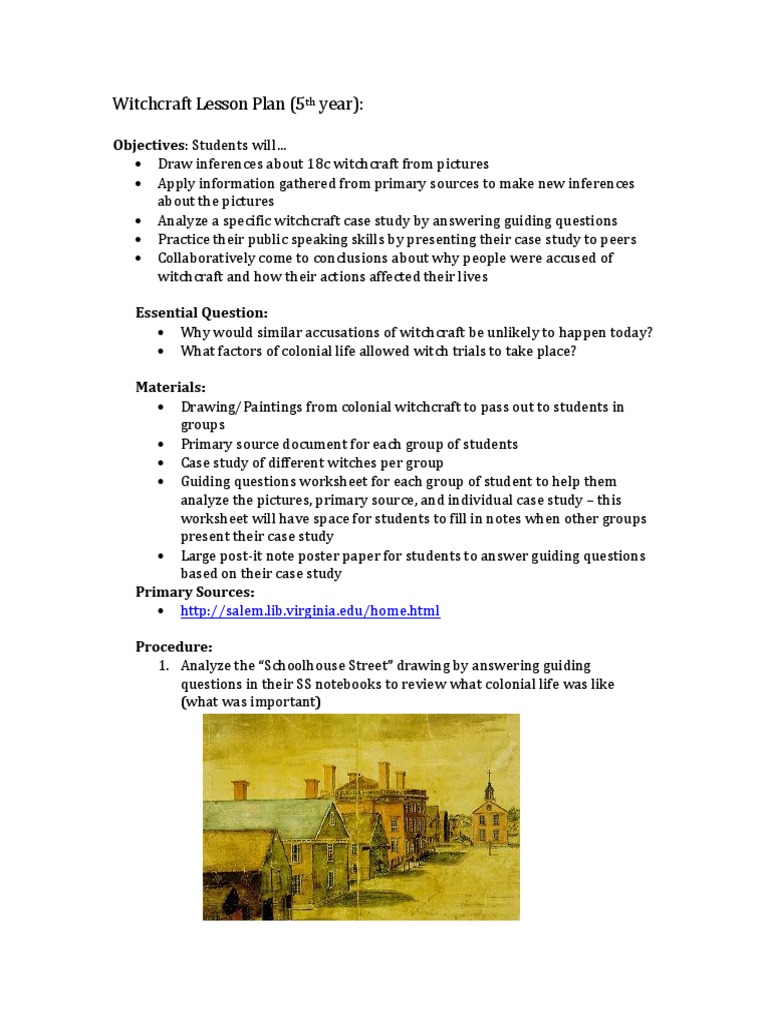 Portfolio - Witchcraft Lesson Plan | PDF | Witchcraft