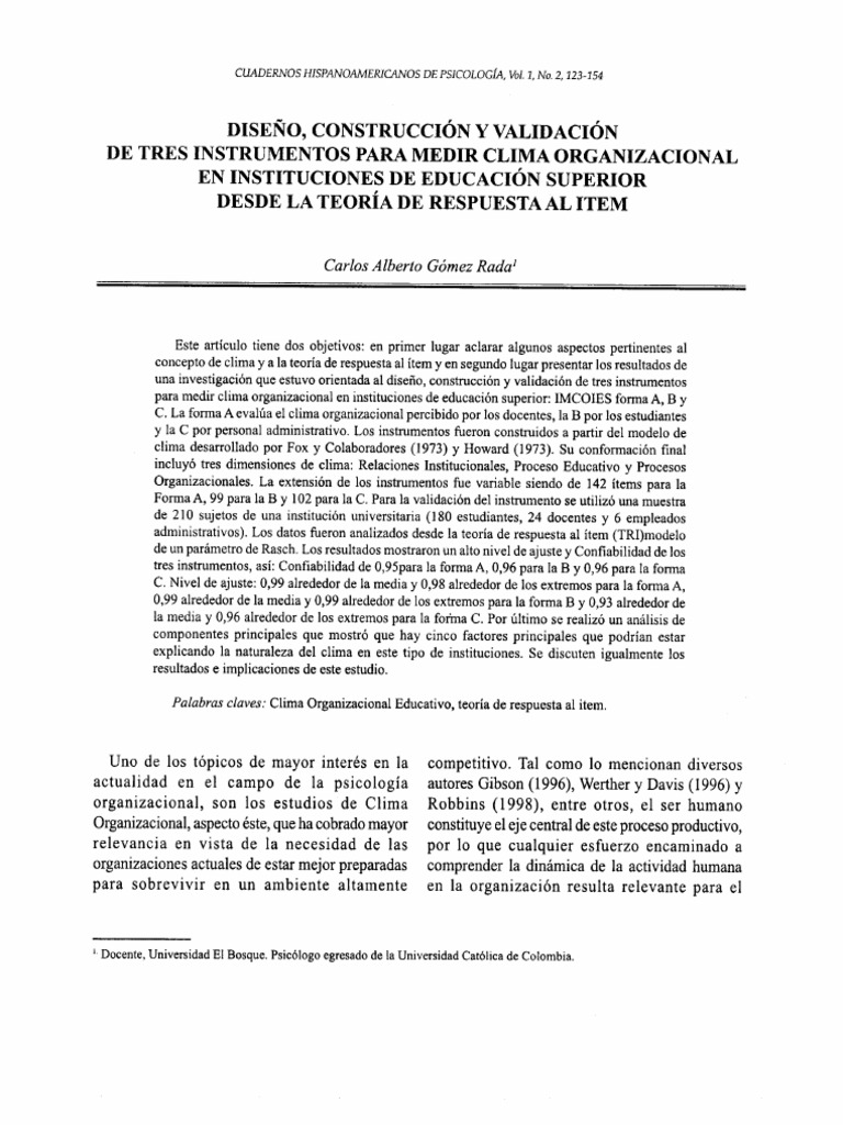 Carlos Alberto Gomez Rada | PDF | Aprendizaje | Conceptos psicologicos