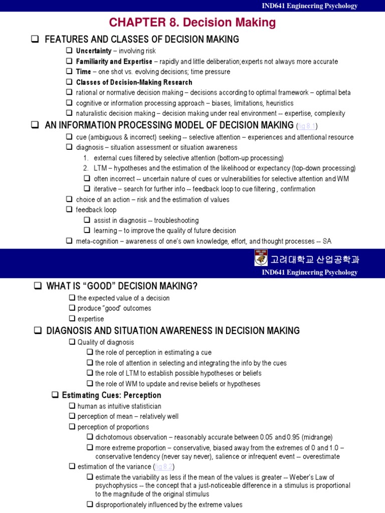 Decision Making in Engineering Psychology | PDF | Heuristics In ...