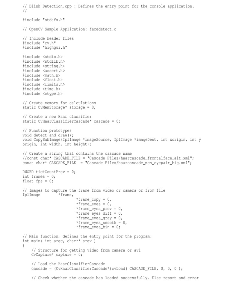 Eye Blink OpenCV | PDF | Computing | Software