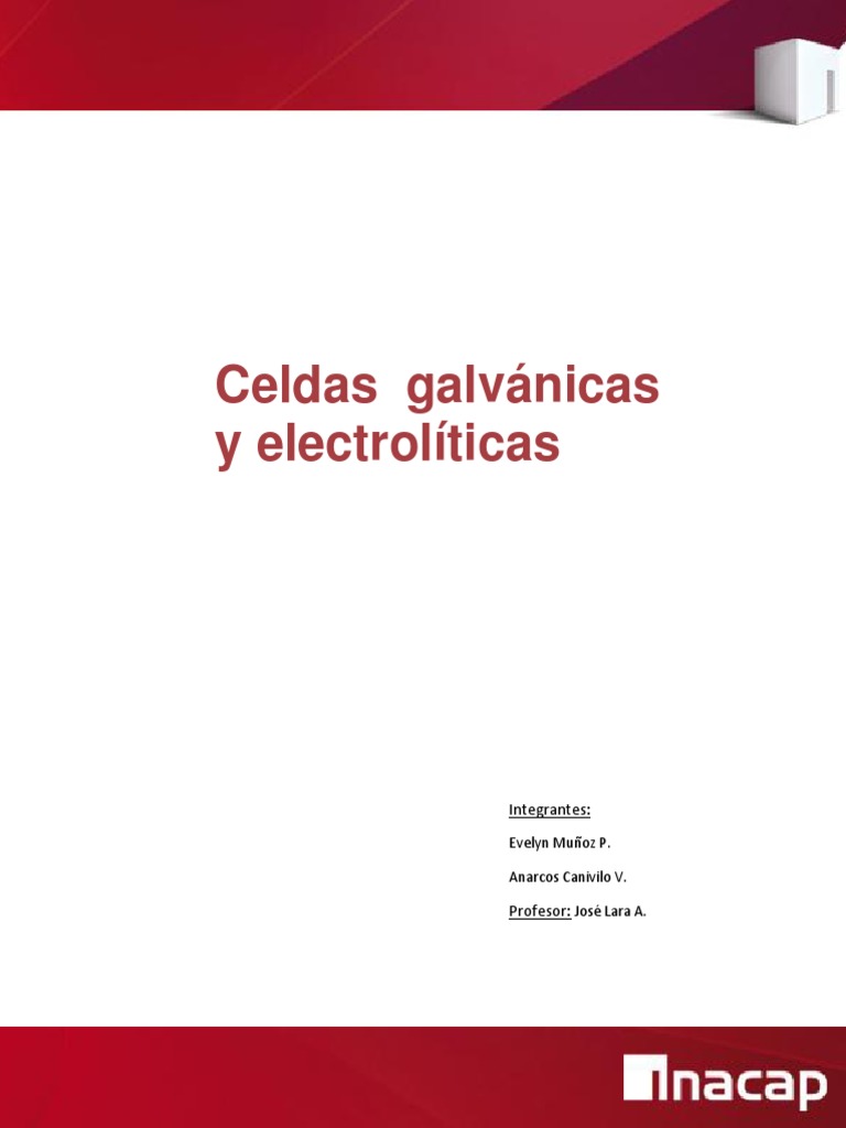 Celdas Galvanicas y Electroliticas | PDF | Electrodo | Electroquímica