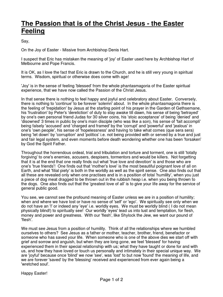 The Passion That Is of The Christ Jesus - The Easter Feeling | PDF ...