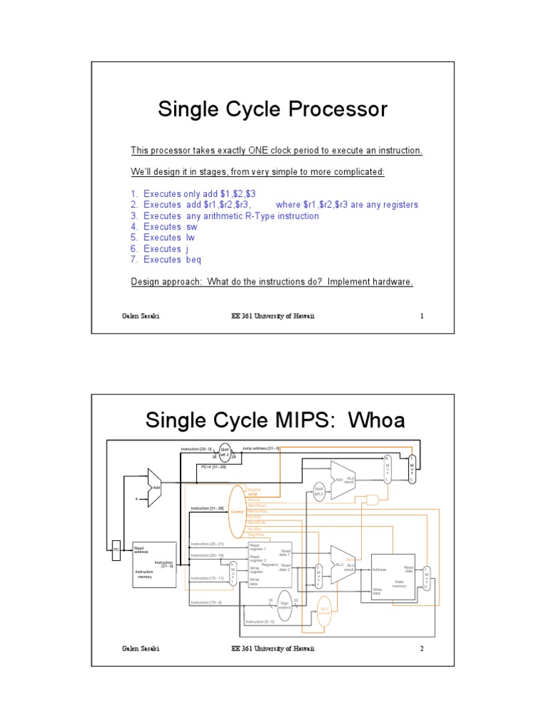 EE361 SingleMIPS | PDF | Instruction Set | Central Processing Unit