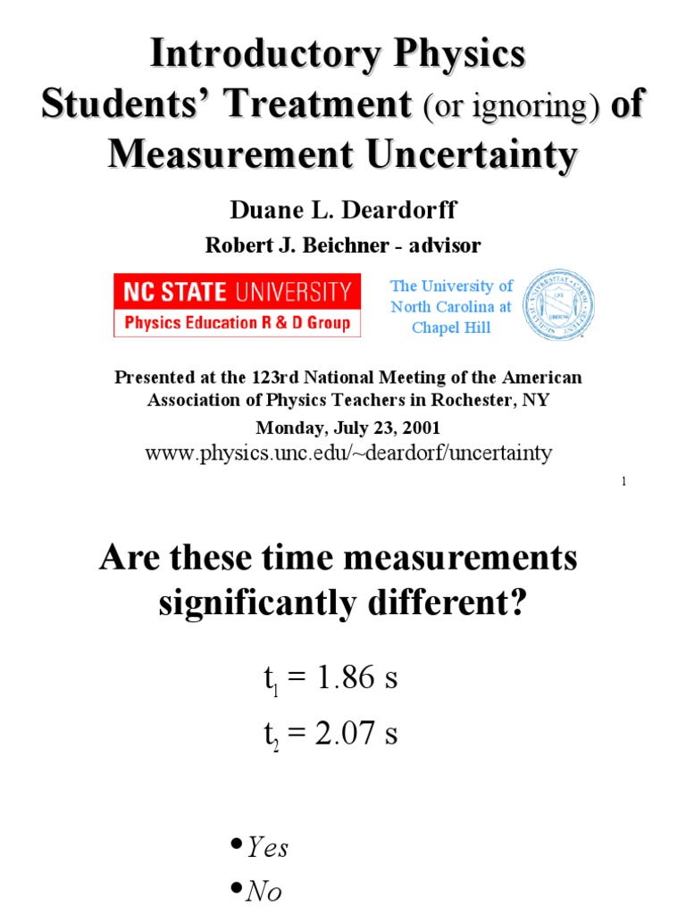 Introductory Physics Students' Treatment of Measurement Uncertainty ...
