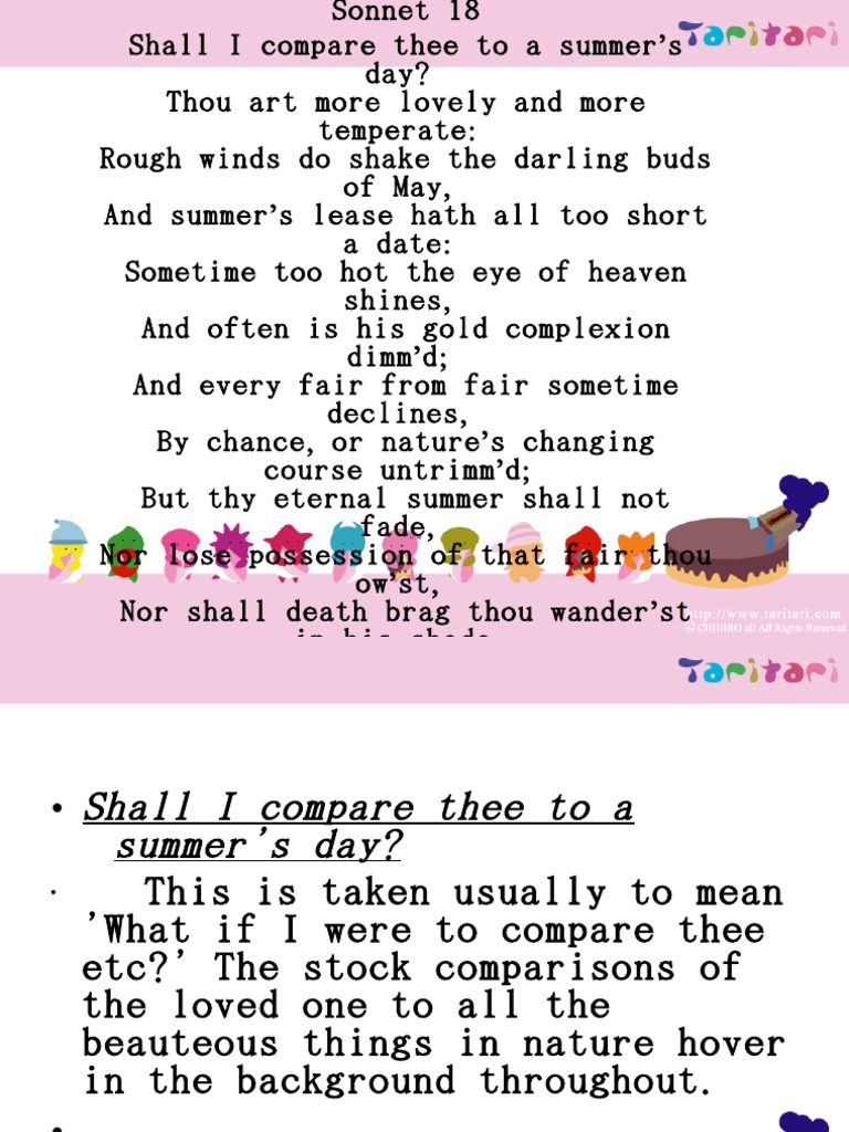Sonnet 18 Shall I Compare Thee To A Summer ' | PDF | Poetry