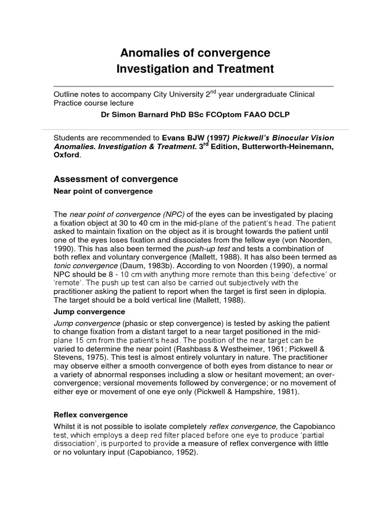 Anomalies of Convergence | PDF | Eye | Light