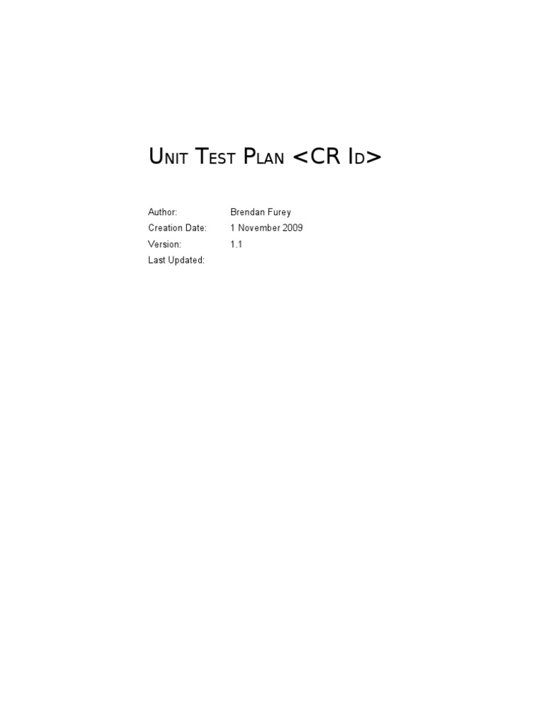 Unit Test Plan Template Guide | PDF | Unit Testing | Information ...