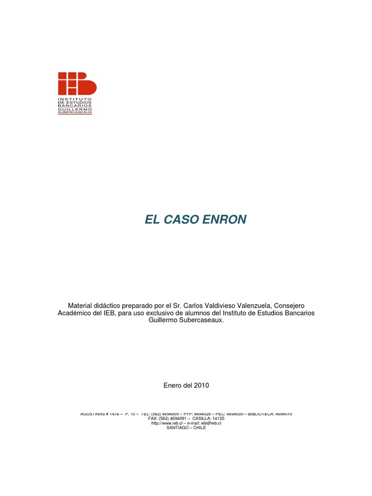 El Caso Enron | PDF | Sarbanes-Oxley | Enron