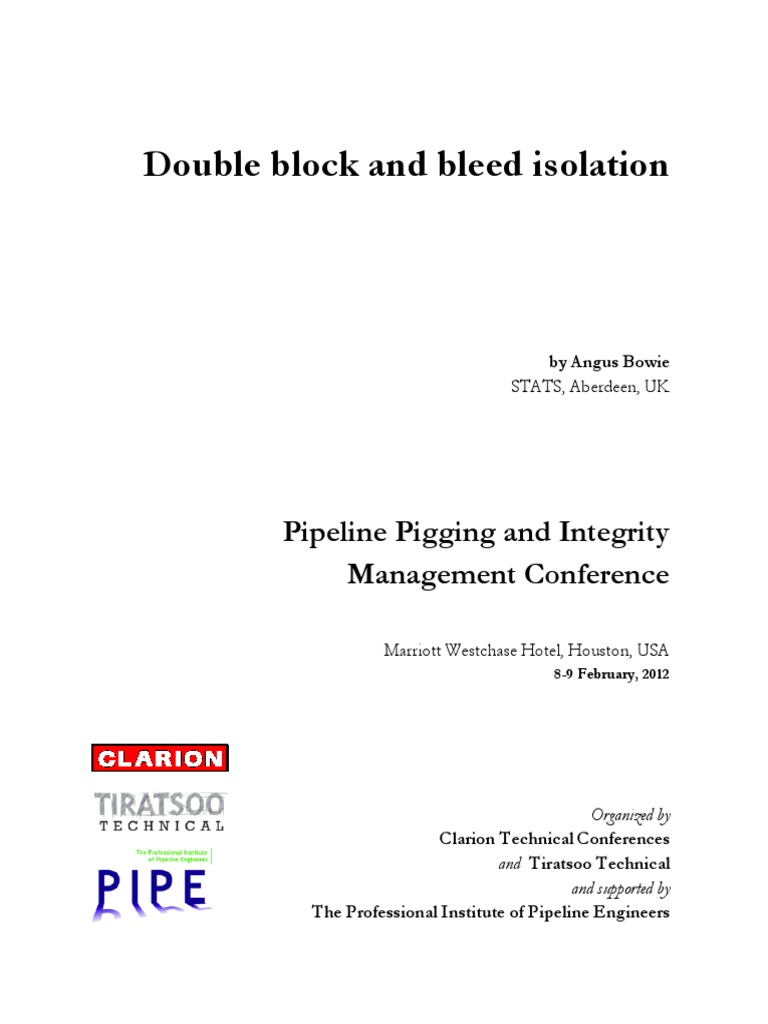 D BB Pipeline Isolation Paper | PDF | Leak | Valve