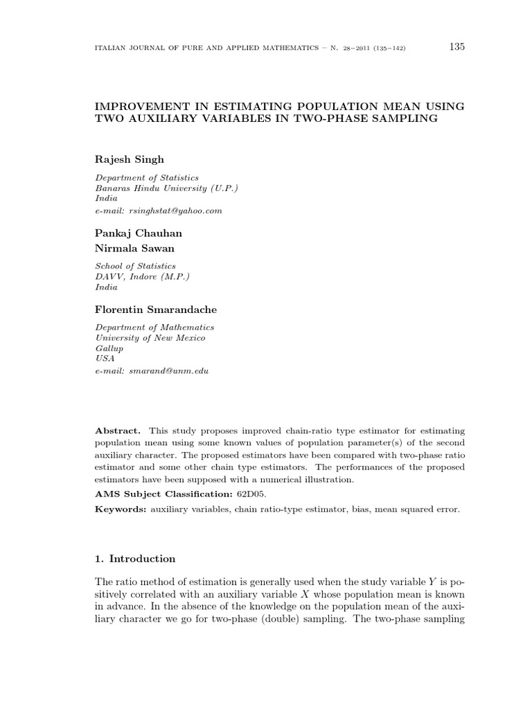 Improvement In Estimating Population Mean Using Two Auxiliary Variables
