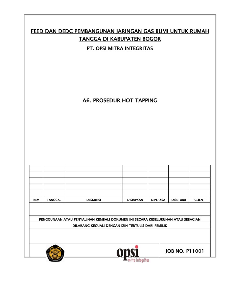 A6. Prosedur Hot Tapping | PDF