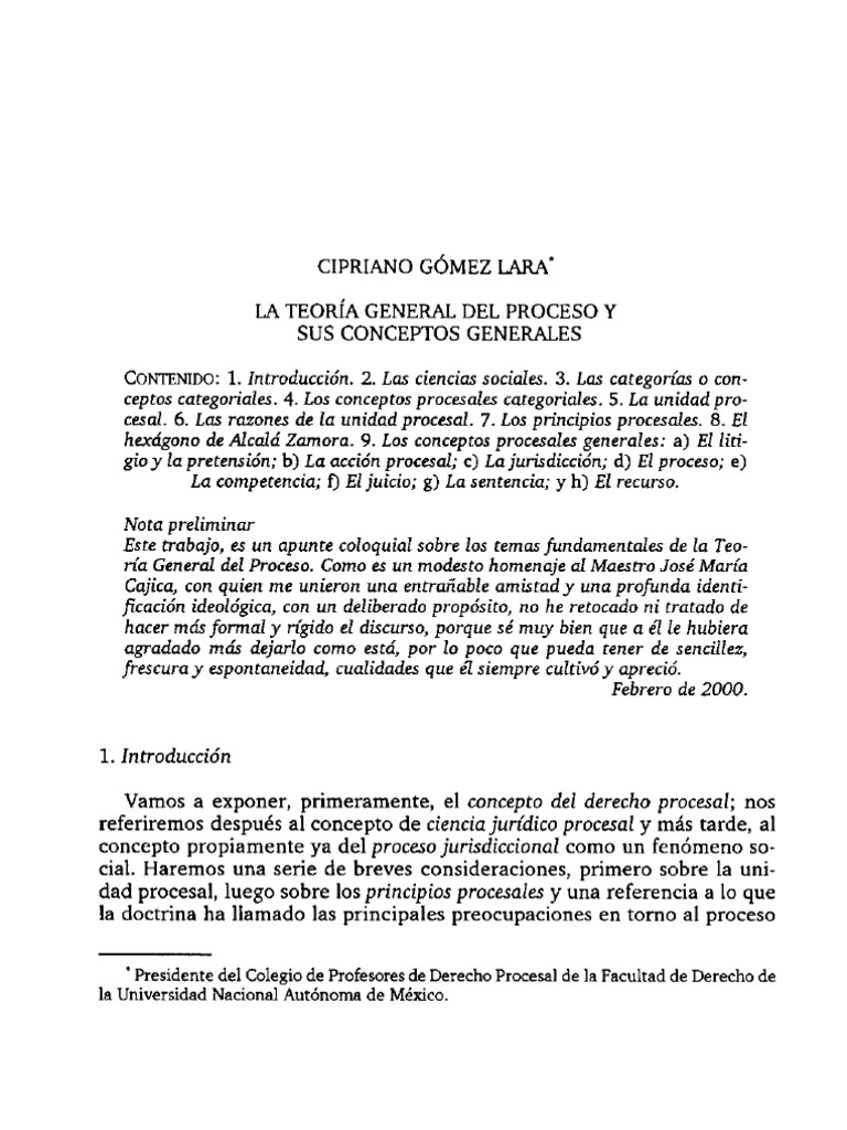 La Teoria General Del Proceso - Cipriano Gomez Lara | PDF