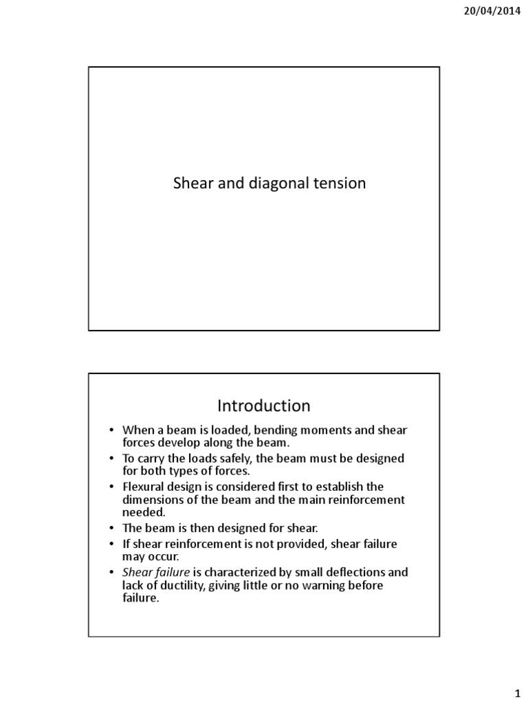 Shear and Diagonal Tension-Intro | PDF