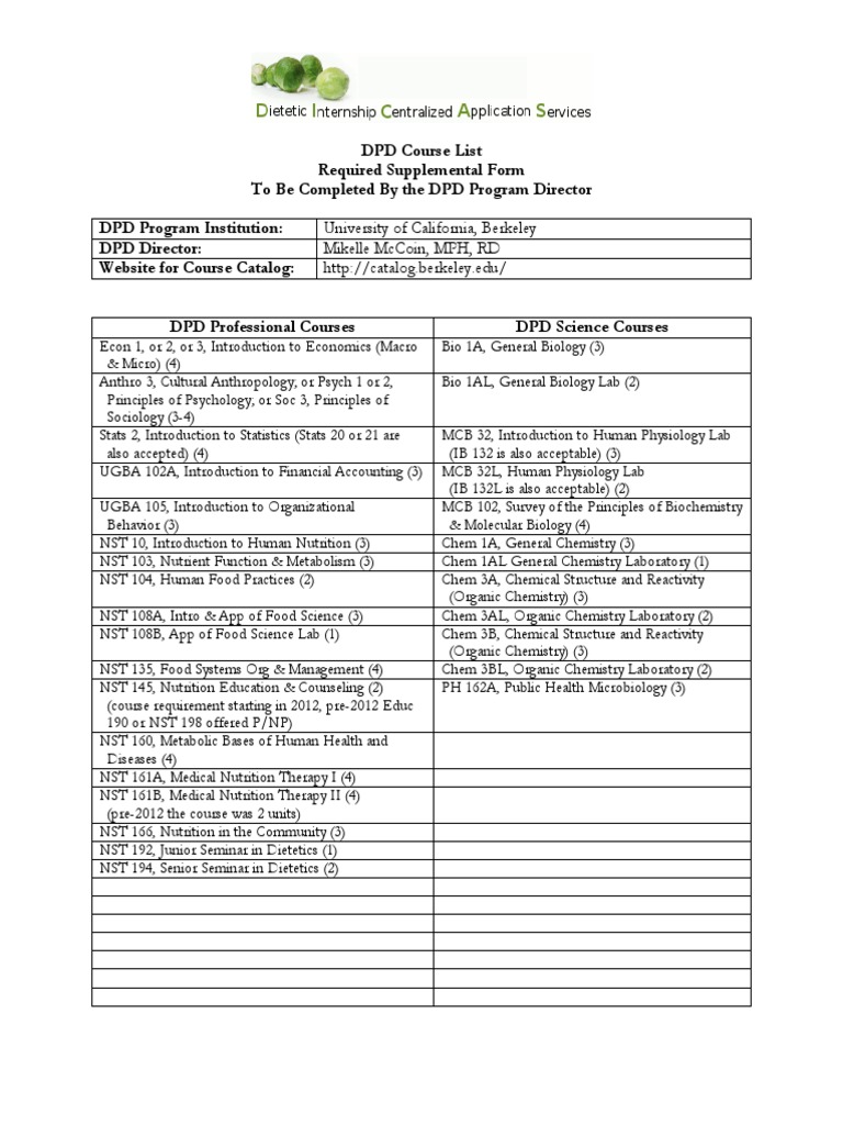 Dpdcourselistform | PDF