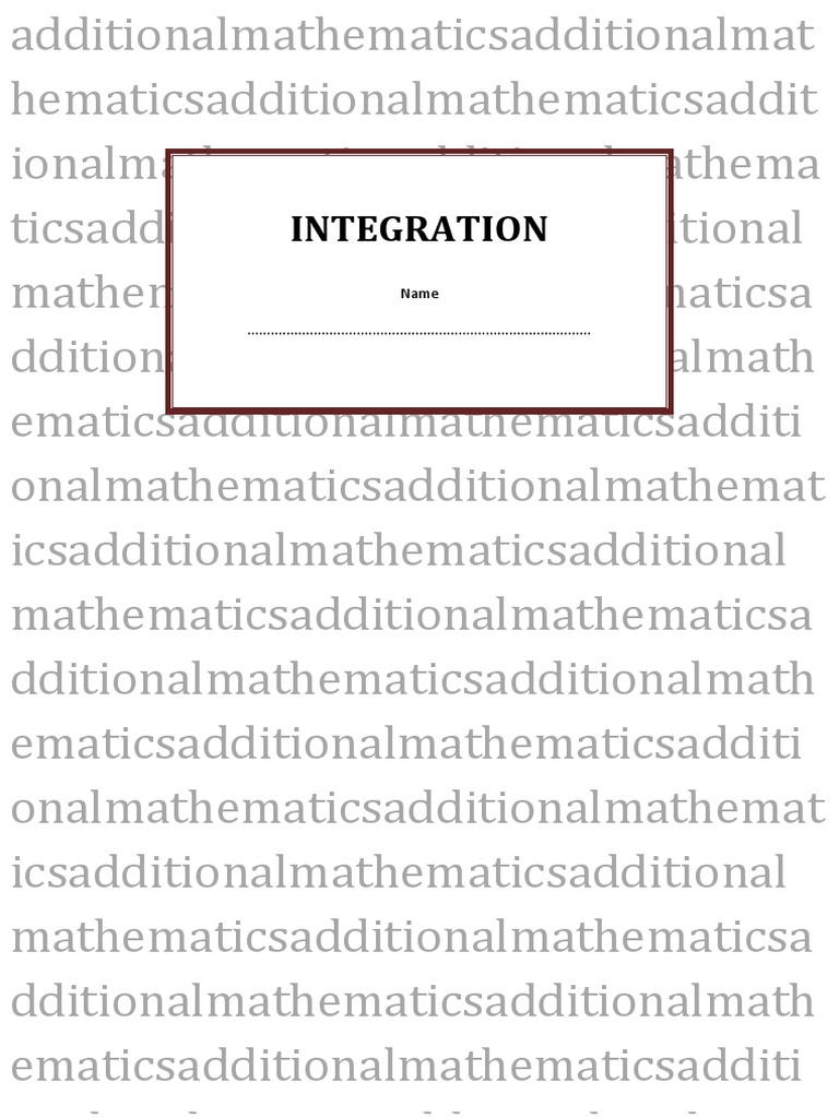 Integration Techniques and Exercises | PDF | Teaching Methods & Materials