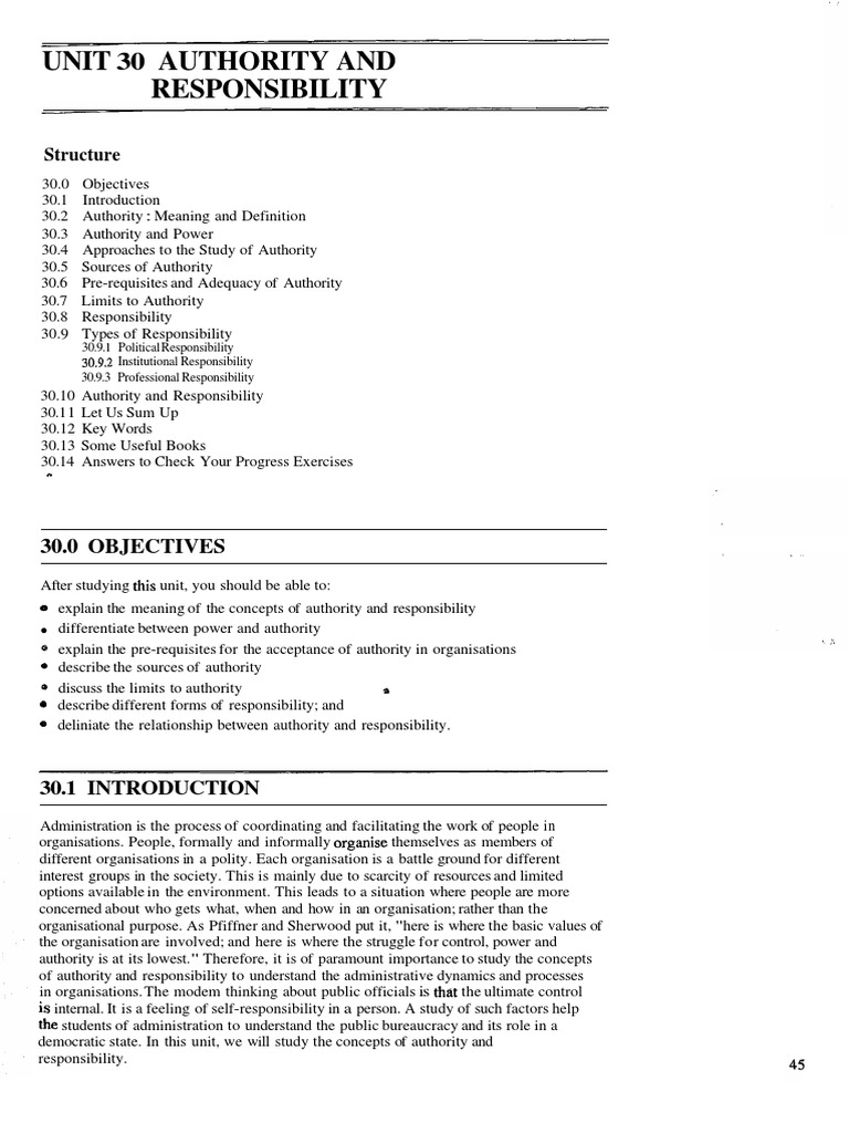 Authority and Responsibility in Administration | PDF | Public ...