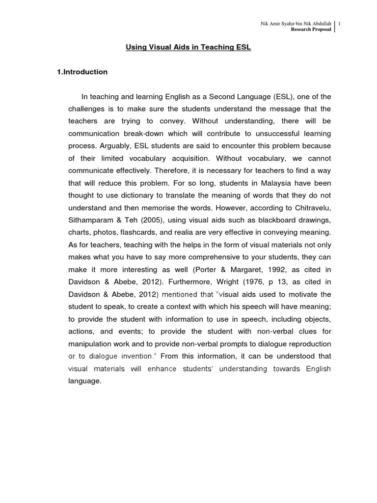 Using Visual Aids in Teaching ESL | English As A Second Or Foreign ...