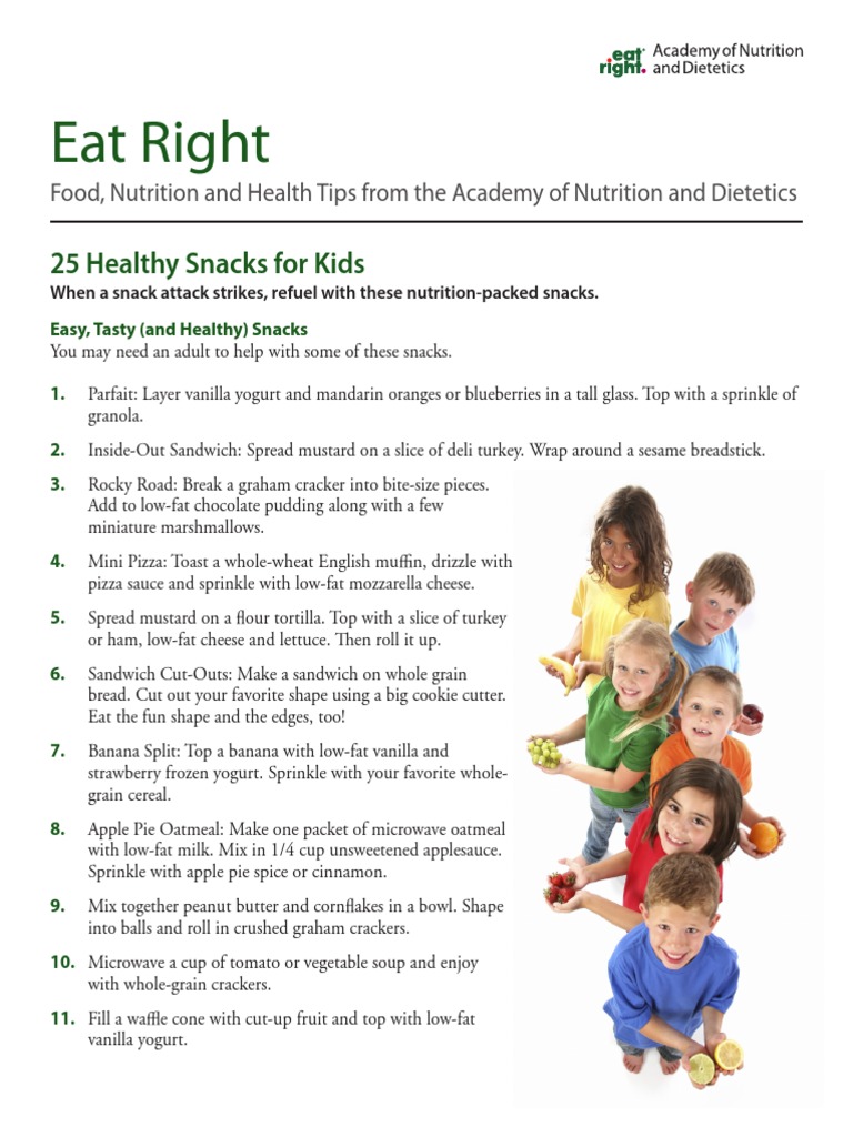 25 Healthy Snacks Kids | PDF | Dietitian | Western Cuisine