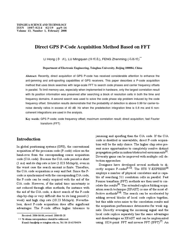 Direct GPS P Code Via FFT | PDF | Global Positioning System | Sampling ...