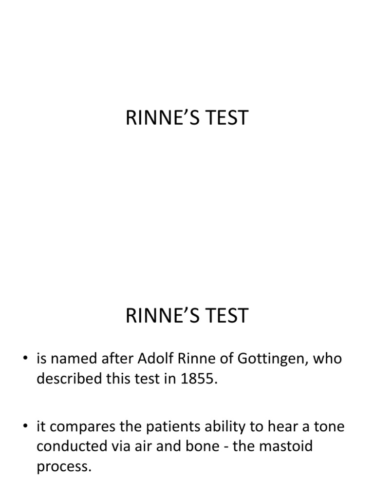 Rinne's Test Explained | PDF