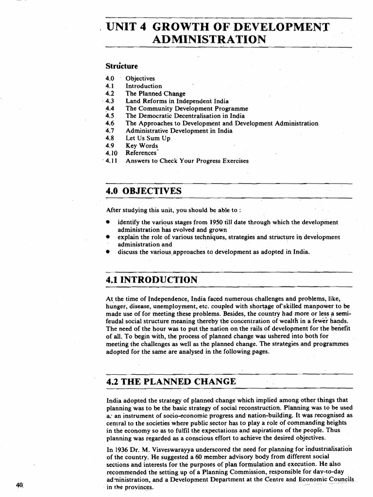 Public Administration Unit-73 Growth of Development Administration ...