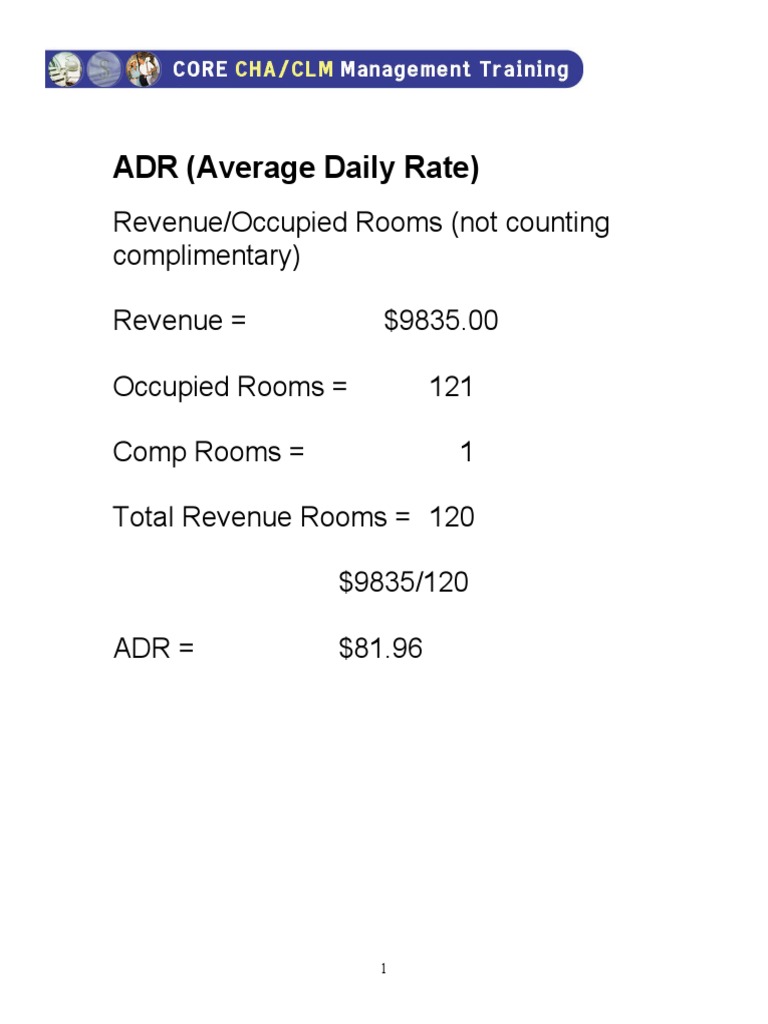 ADR (Average Daily Rate) | PDF | Business