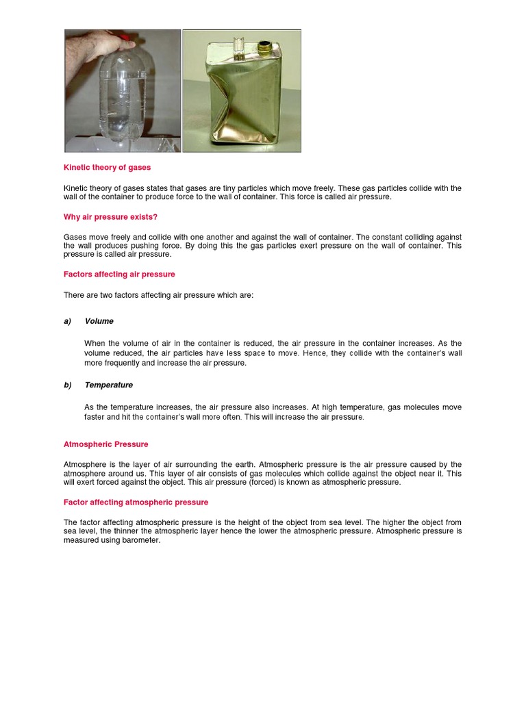 Nota Air Pressure (Sains) | PDF | Atmosphere Of Earth | Gases