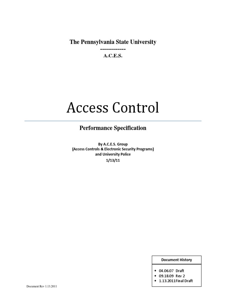 Security Access Control Specifications | PDF | Access Control | Switch
