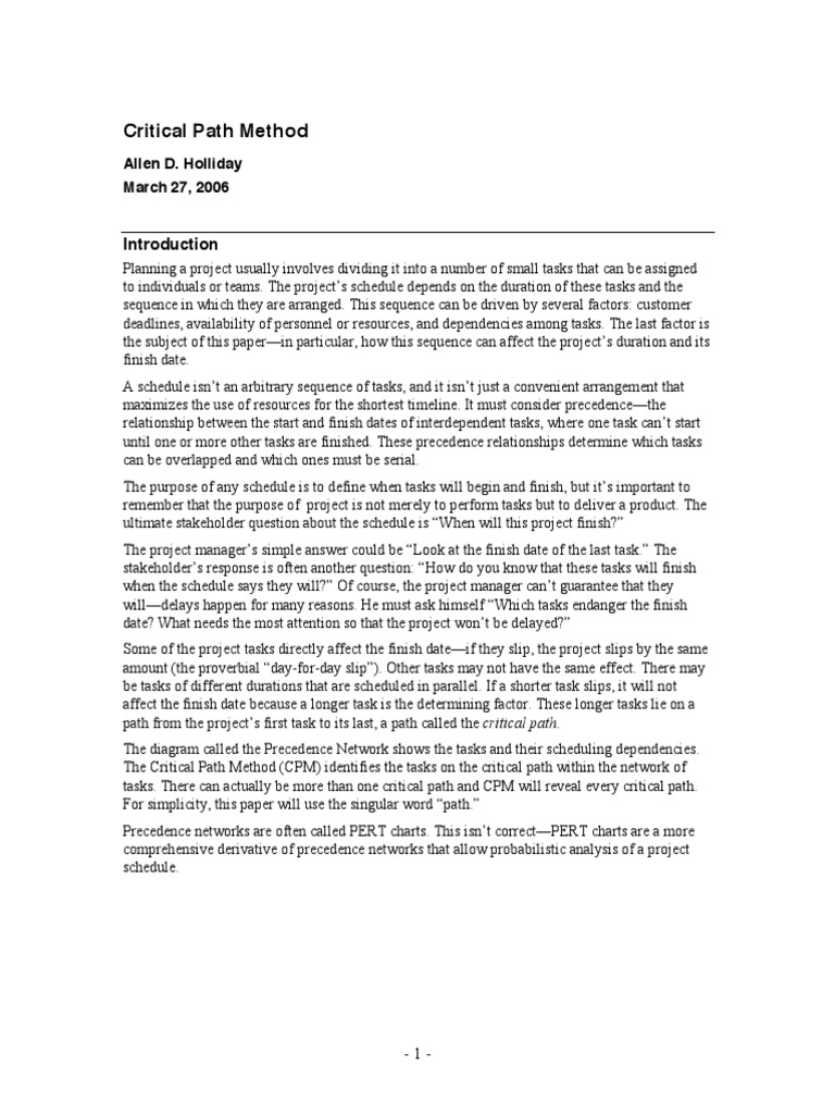 Critical Path Method | PDF | Theoretical Computer Science | Teaching Mathematics