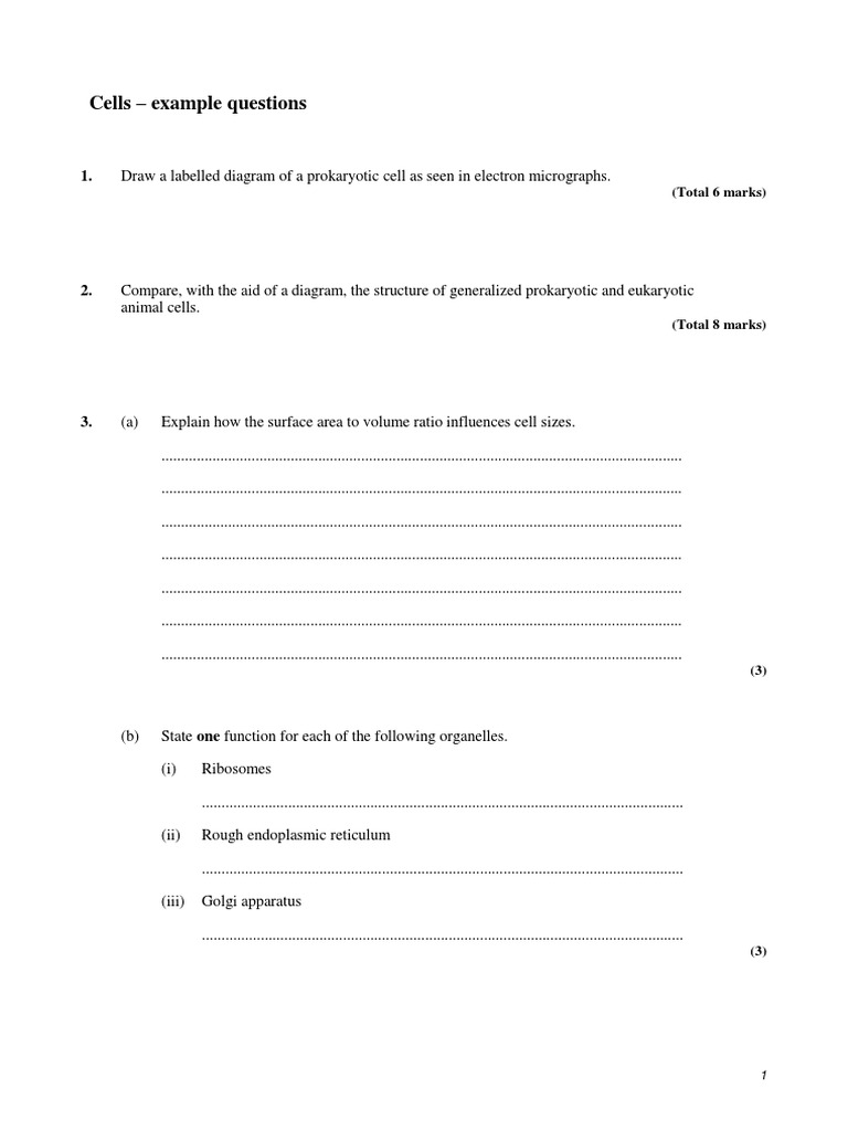 IB Biology Cells Past Paper Questions | Cell (Biology) | Cell Membrane IB Biology Cells Past Paper Questions | Cell (Biology) | Cell Membrane