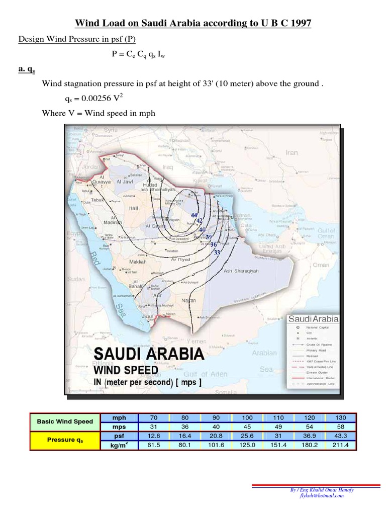 Wind Load On Saudi Arabia According To U B C 1997 | PDF | Wound ...